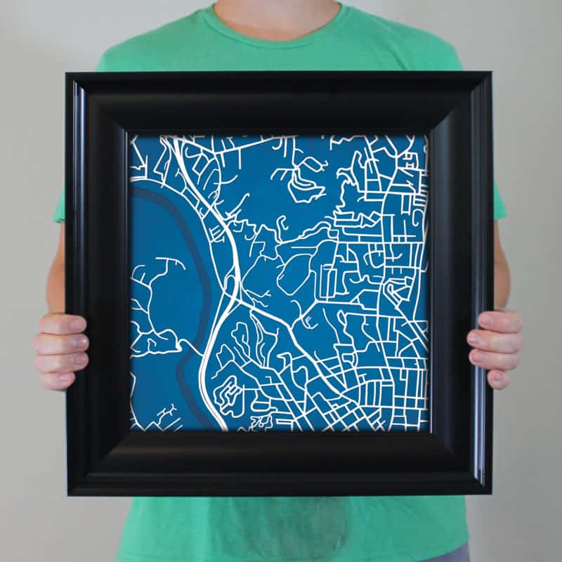 University of North Carolina at Asheville Campus Map Art by City Prints ...