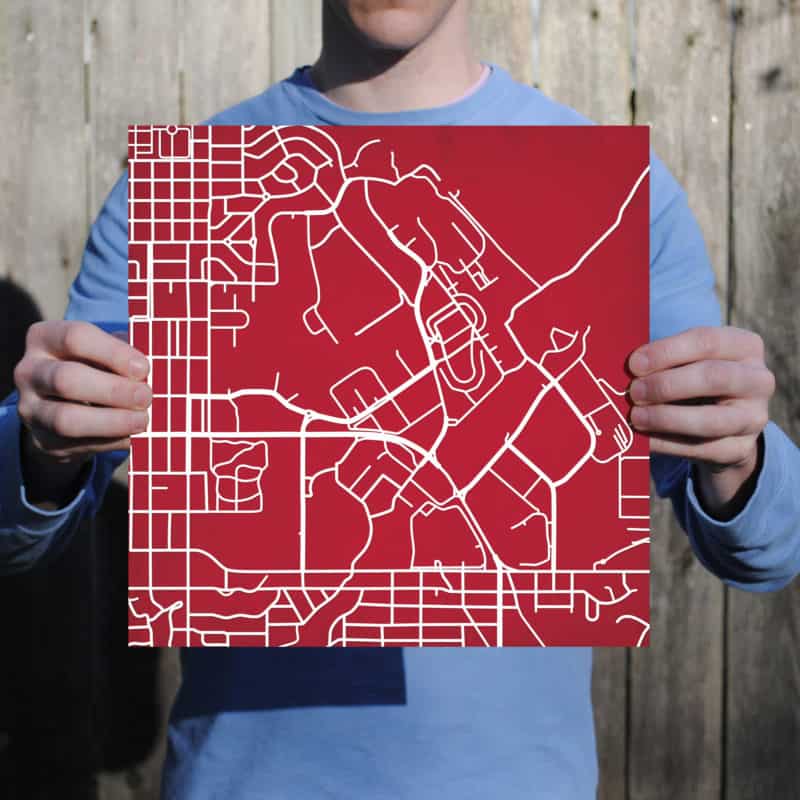 University of Utah Campus Map Art by City Prints - The Map Shop