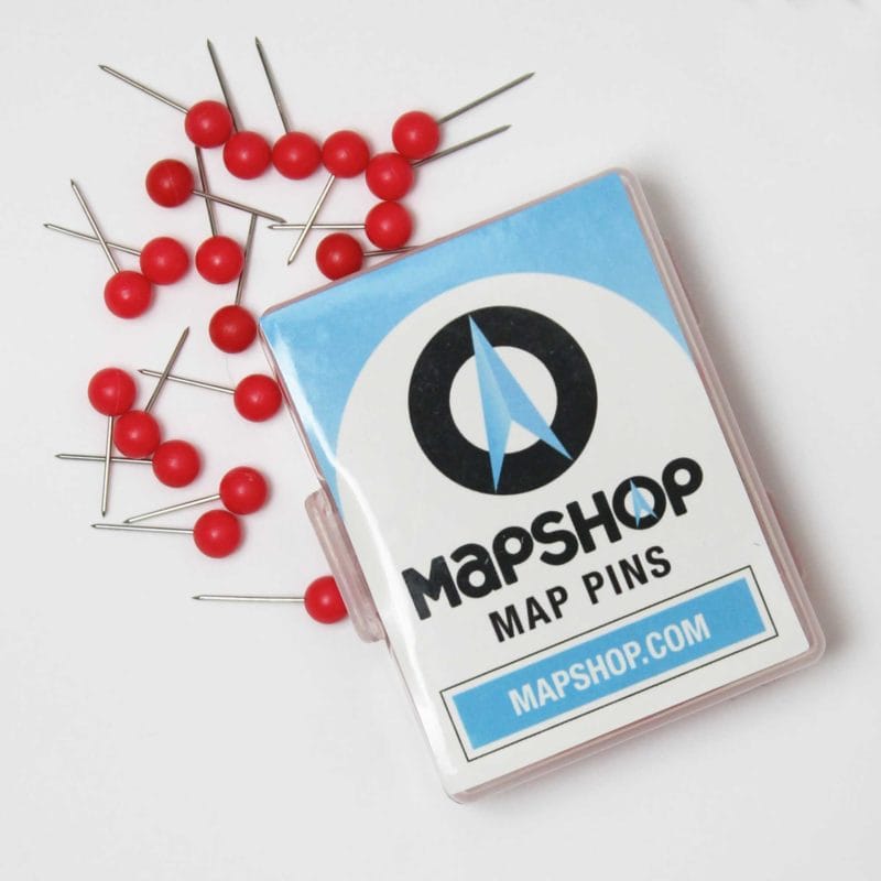 numbered map push pins