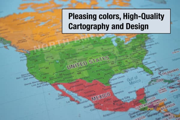 Personalized World Voyager Wall Map by South of Kings - The Map Shop