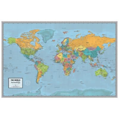 World Voyager Wall Map by South of Kings - The Map Shop