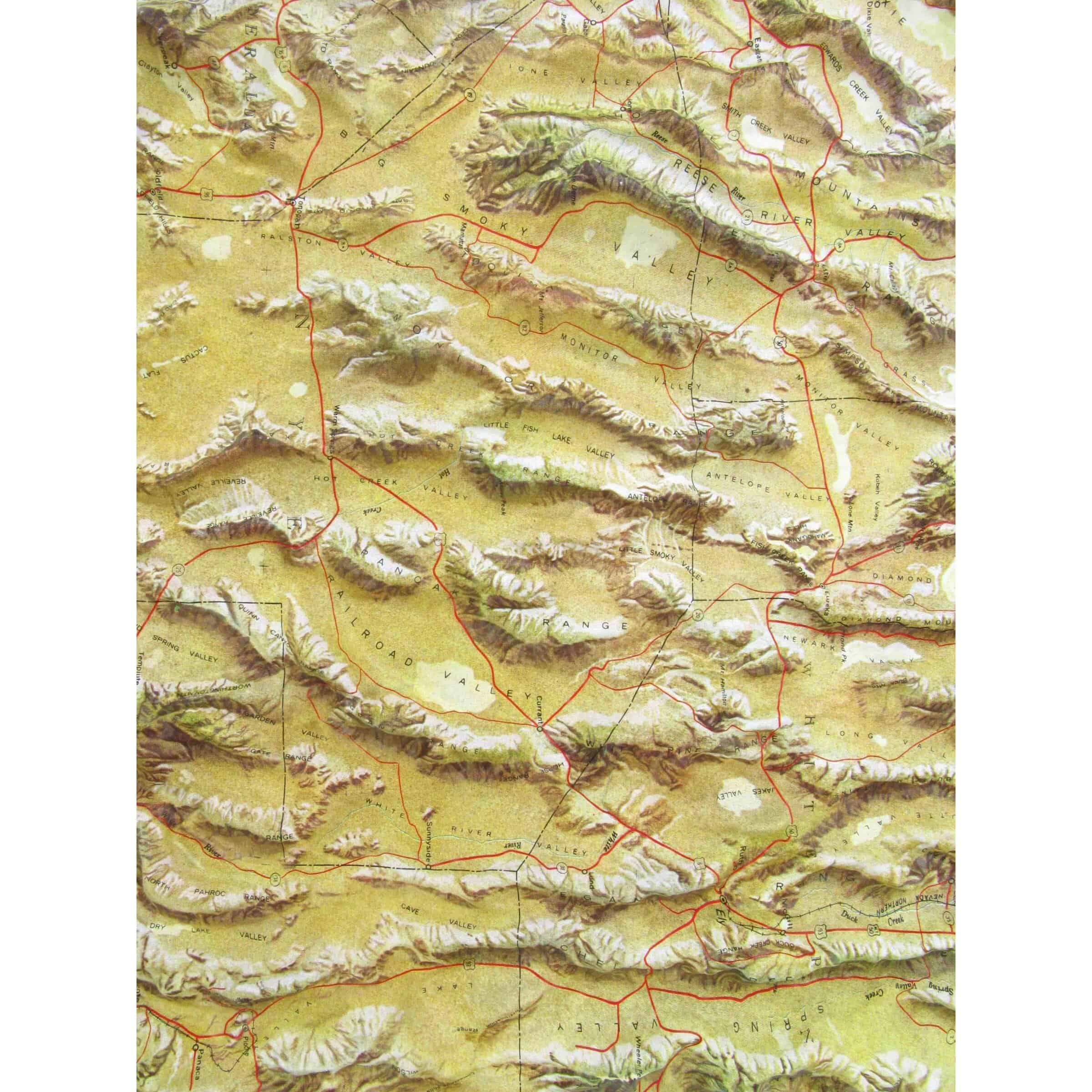 Nevada Satellite Raised Relief Map by Hubbard Scientific - The Map Shop