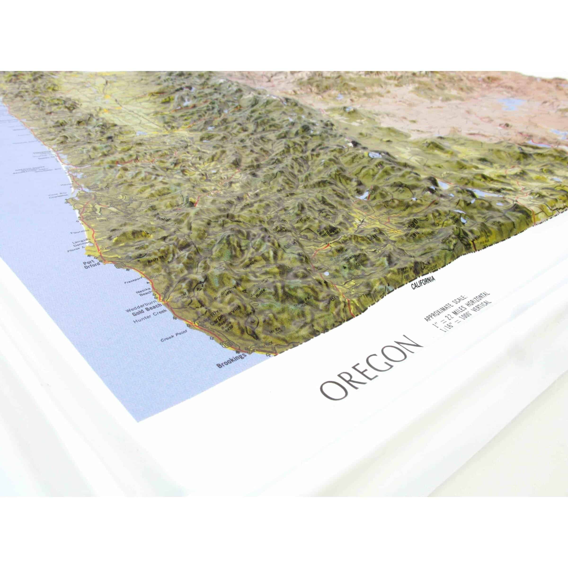 Oregon Satellite Raised Relief Map by Hubbard Scientific - The Map Shop