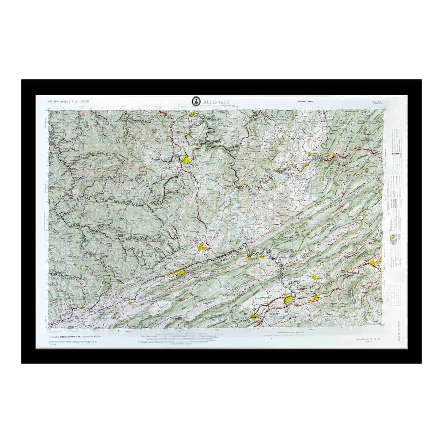 Bluefield, WV Regional Raised Relief Map by Hubbard Scientific - The ...