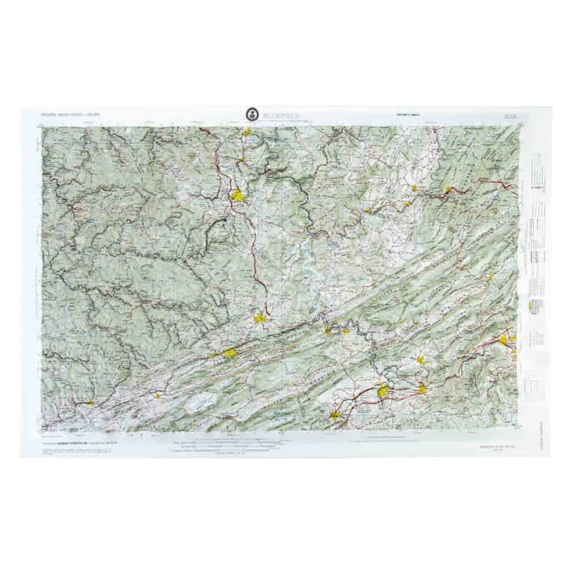 Bluefield, WV Regional Raised Relief Map by Hubbard Scientific - The ...