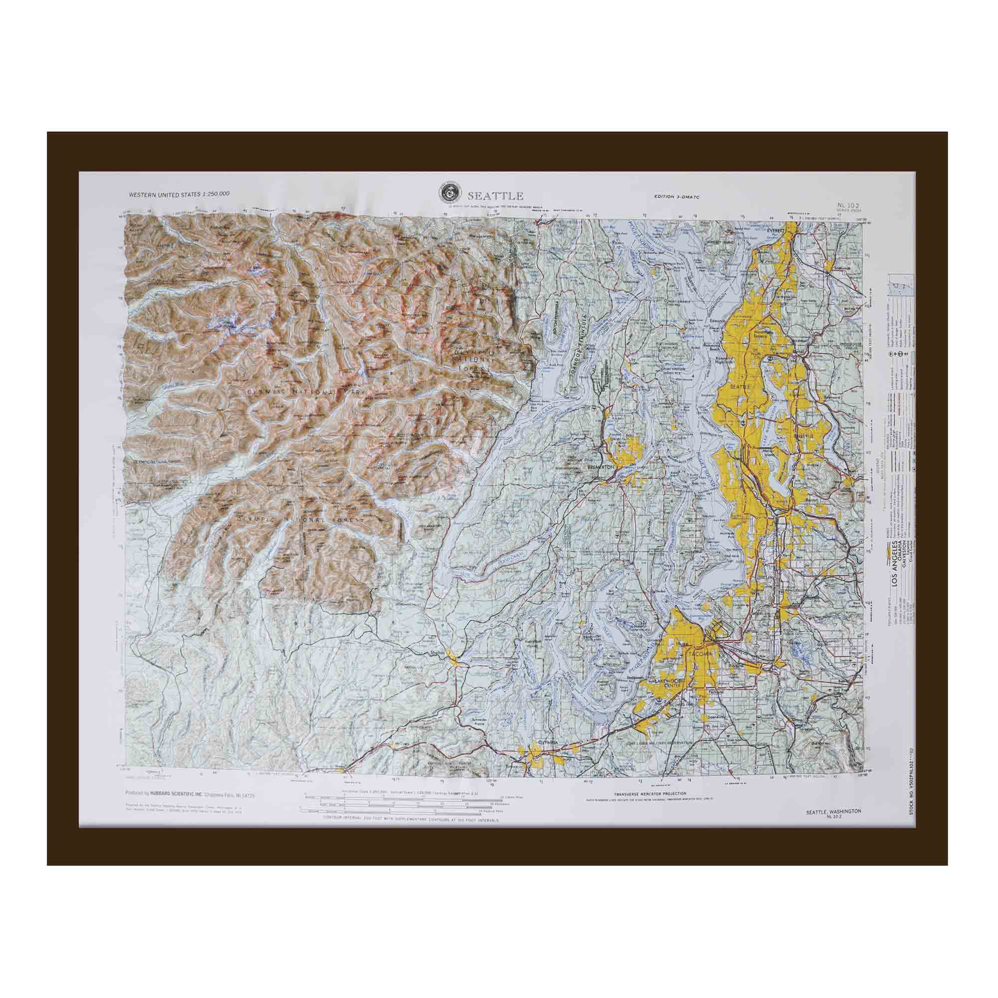 Seattle, WA Regional Raised Relief Map by Hubbard Scientific - The Map Shop
