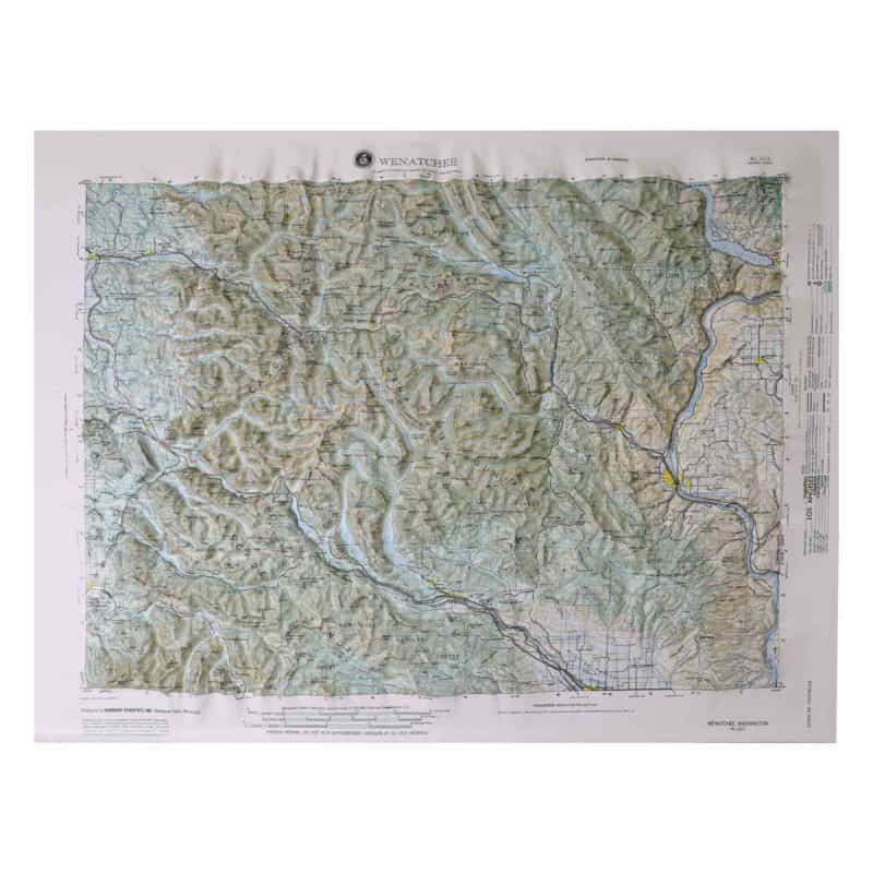 Wenatchee, WA Regional Raised Relief Map by Hubbard Scientific - The ...