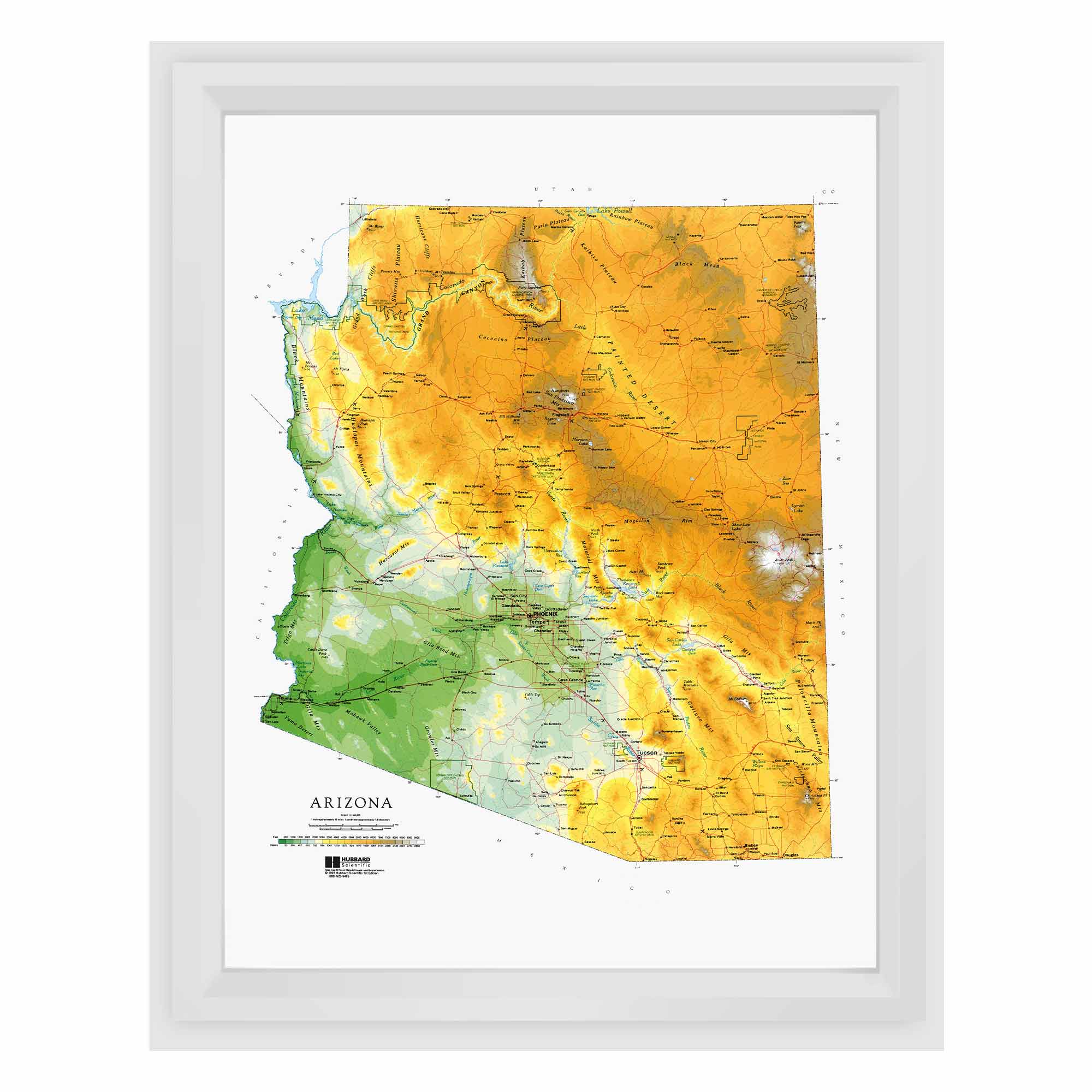 Arizona Raised Relief Map by Hubbard Scientific - The Map Shop