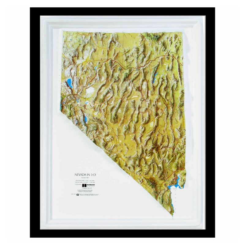 Nevada Satellite Raised Relief Map by Hubbard Scientific - The Map Shop