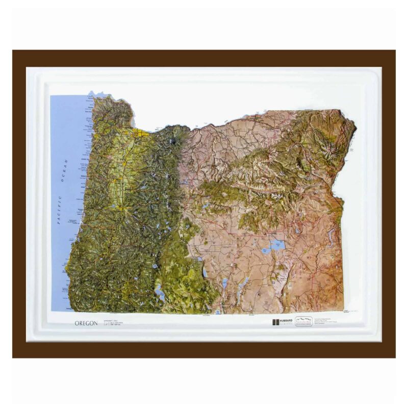 Oregon Satellite Raised Relief Map - Hubbard Scientific