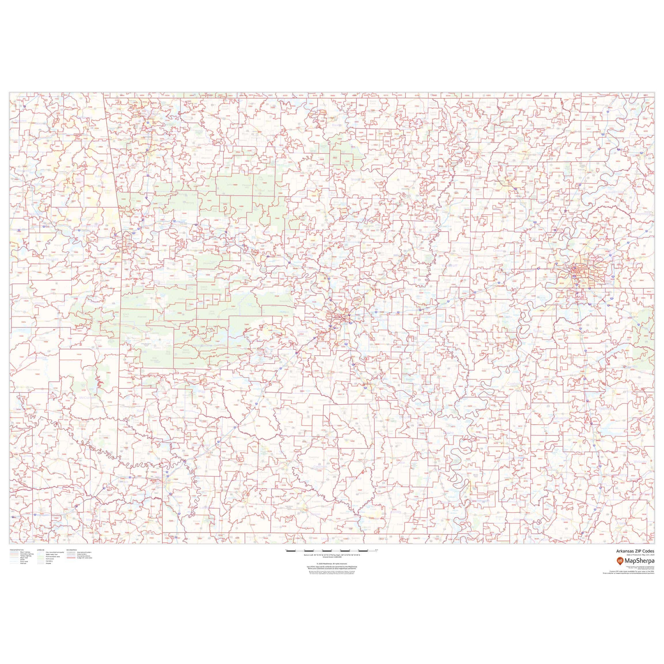 Arkansas Zip Code Map By Map Sherpa The Map Shop