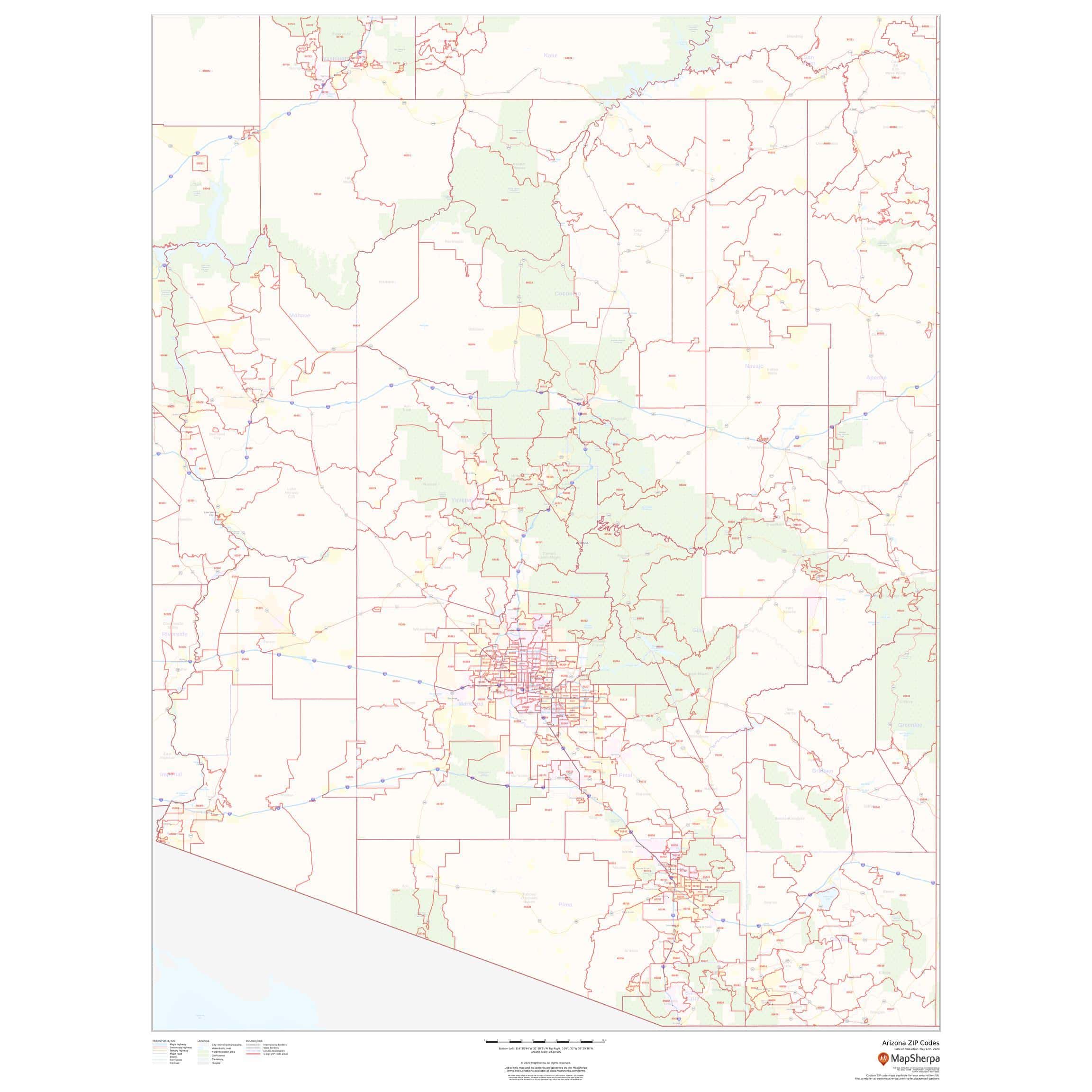 Arizona Map With Zip Codes Arizona Map With Zip Codes