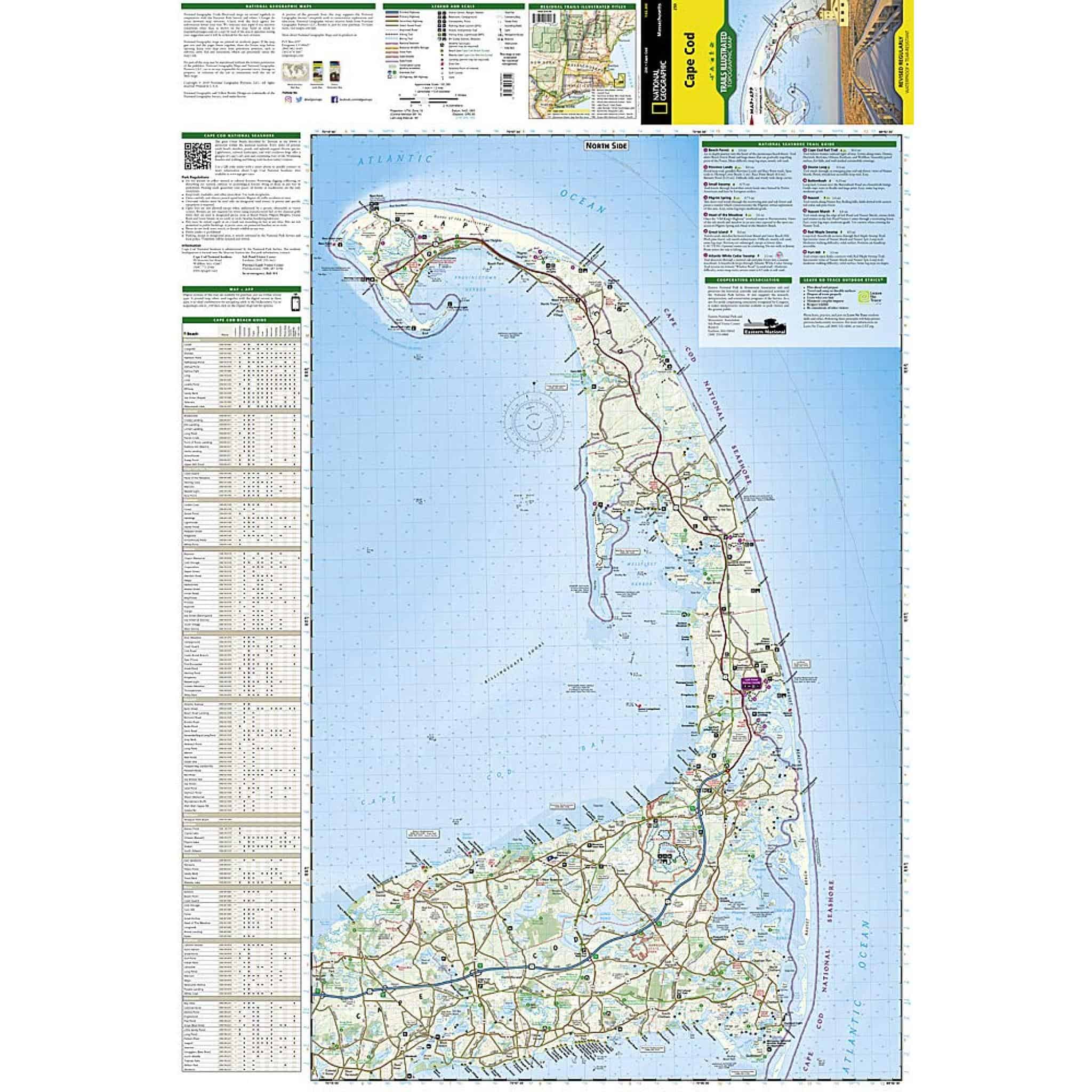 National Geographic - Cape Cod - Trails Illustrated Folding Travel Map ...