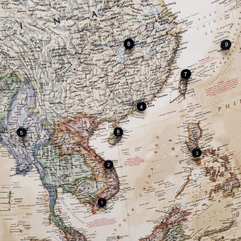 Numbered Push Pins - Black - The Map Shop