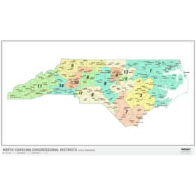 North Carolina 2024 Congressional Districts Wall Map by MapShop - The ...