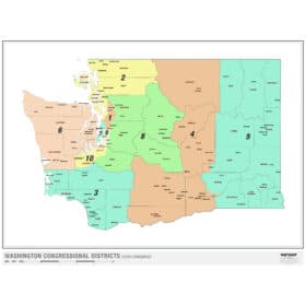 Washington 2024 Congressional Districts Wall Map - MapShop