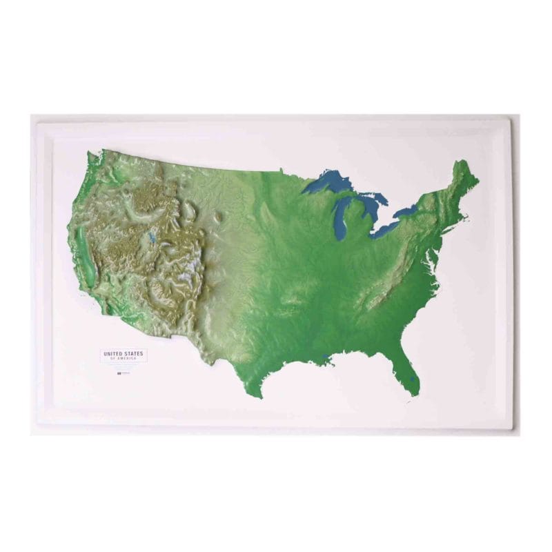United States Natural Raised Relief - The Map Shop