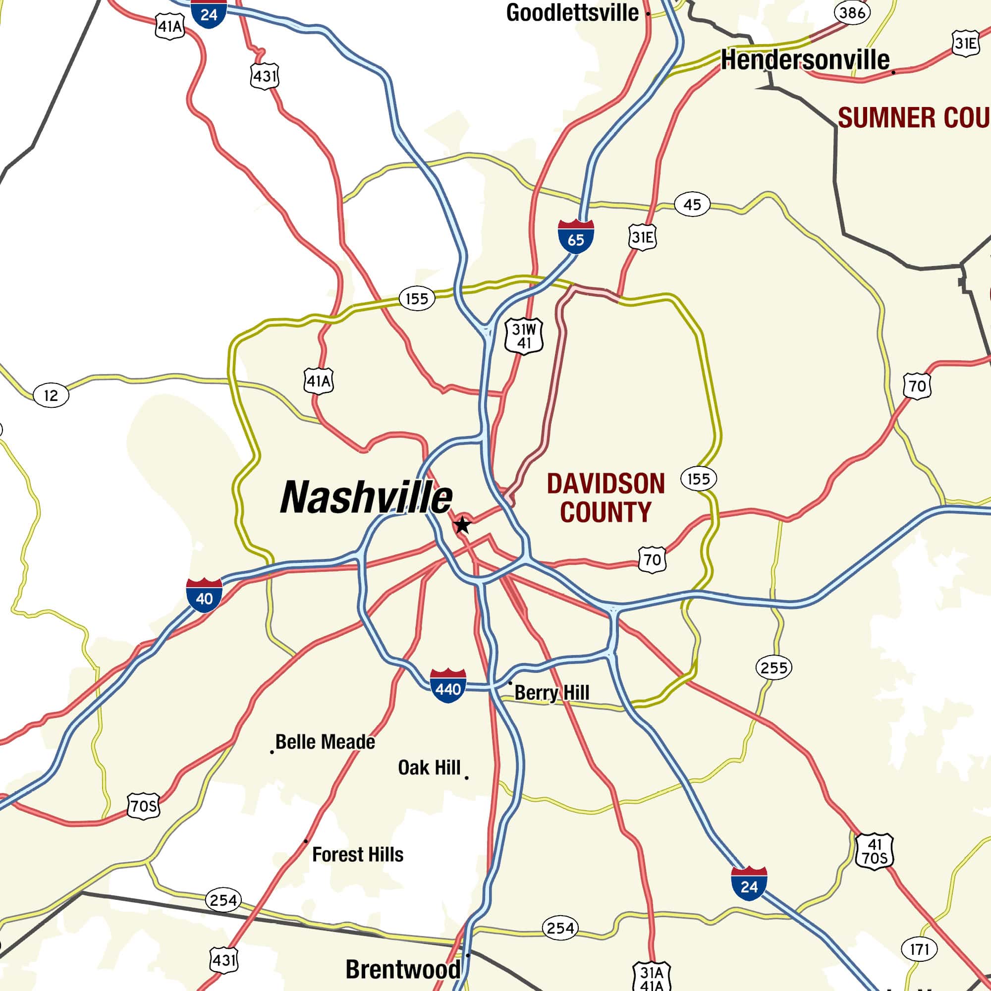 Tennessee Reference Map Mapsofnet