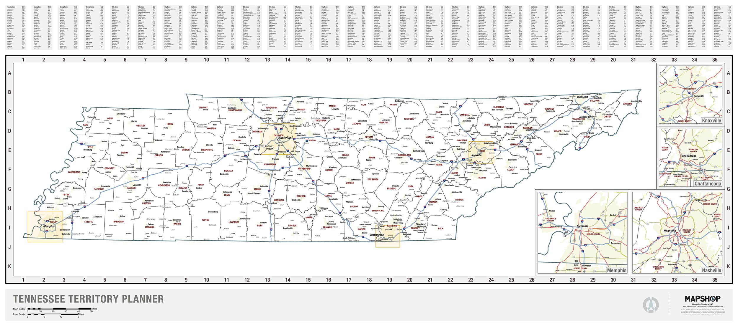 Simple Tennessee Map