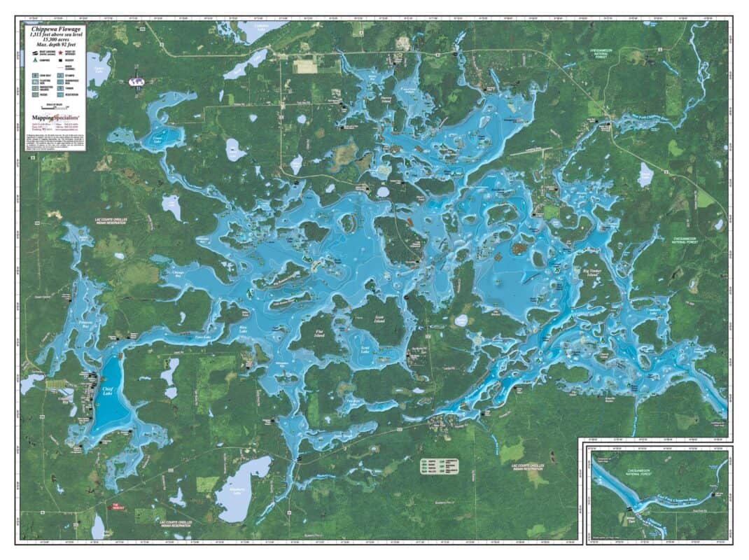 Chippewa Flowage by Mapping Specialists - The Map Shop