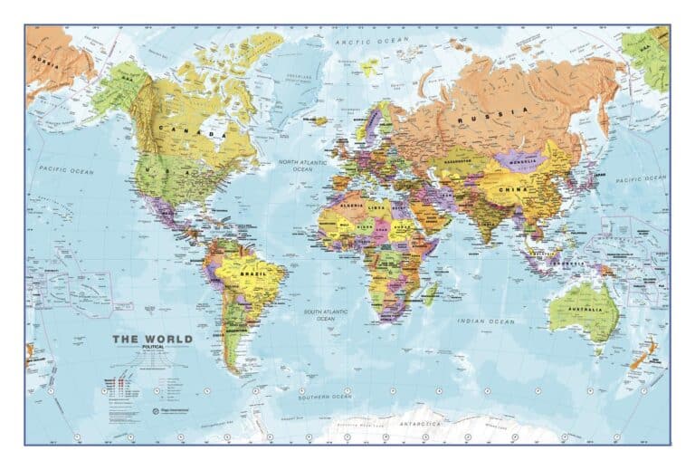Political World Map by Maps International - The Map Shop