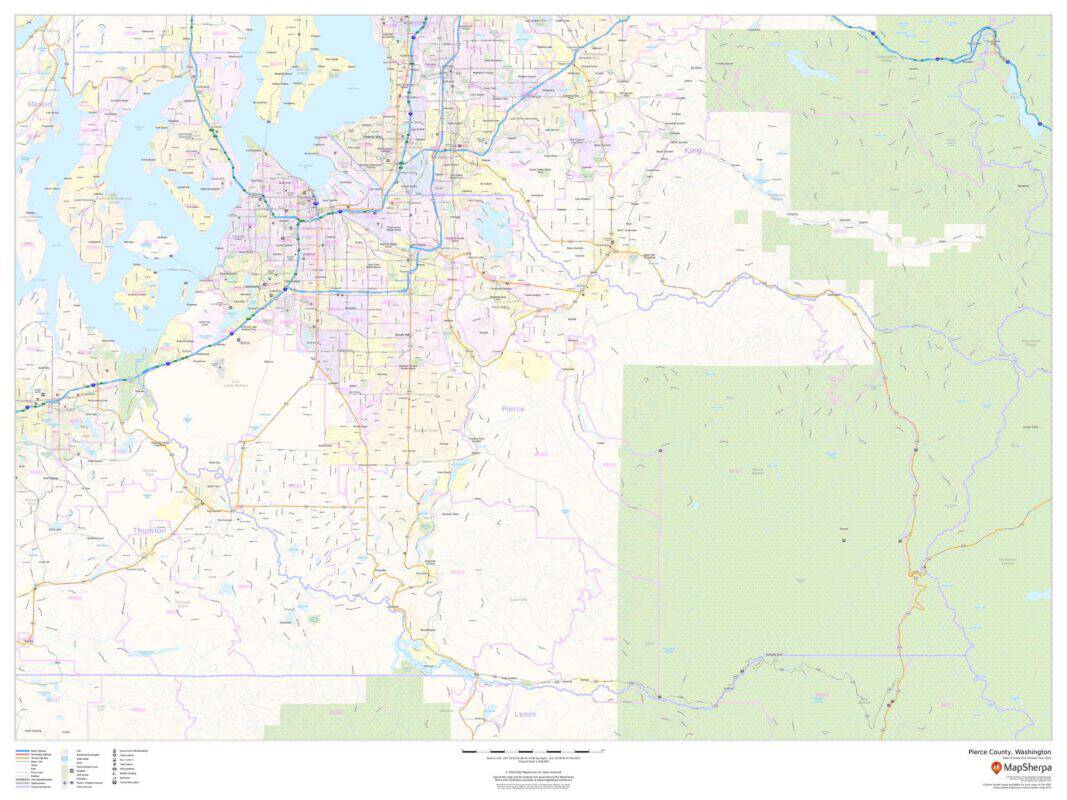 Pierce County, Washington by MapSherpa - The Map Shop