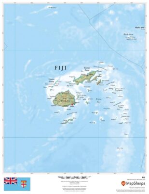 Fiji Wall Map by MapSherpa - The Map Shop