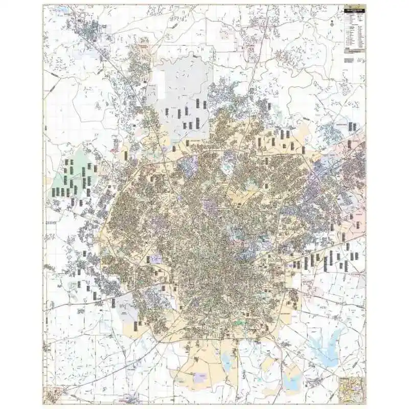 San Antonio, TX Metro Wall Map by Kappa - The Map Shop