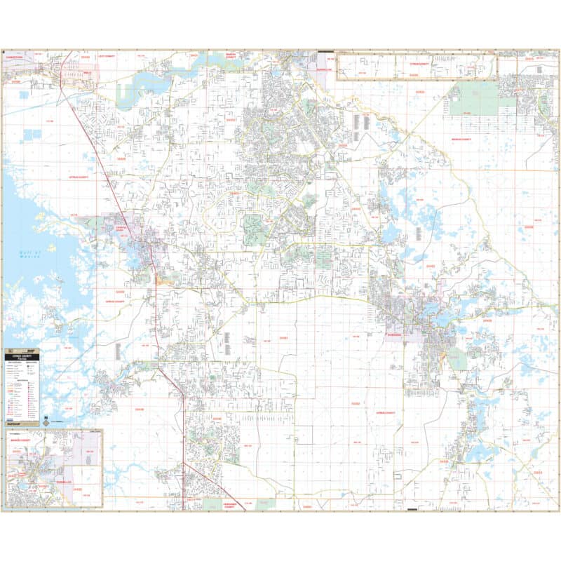 Citrus County, FL Wall Map by Kappa - The Map Shop
