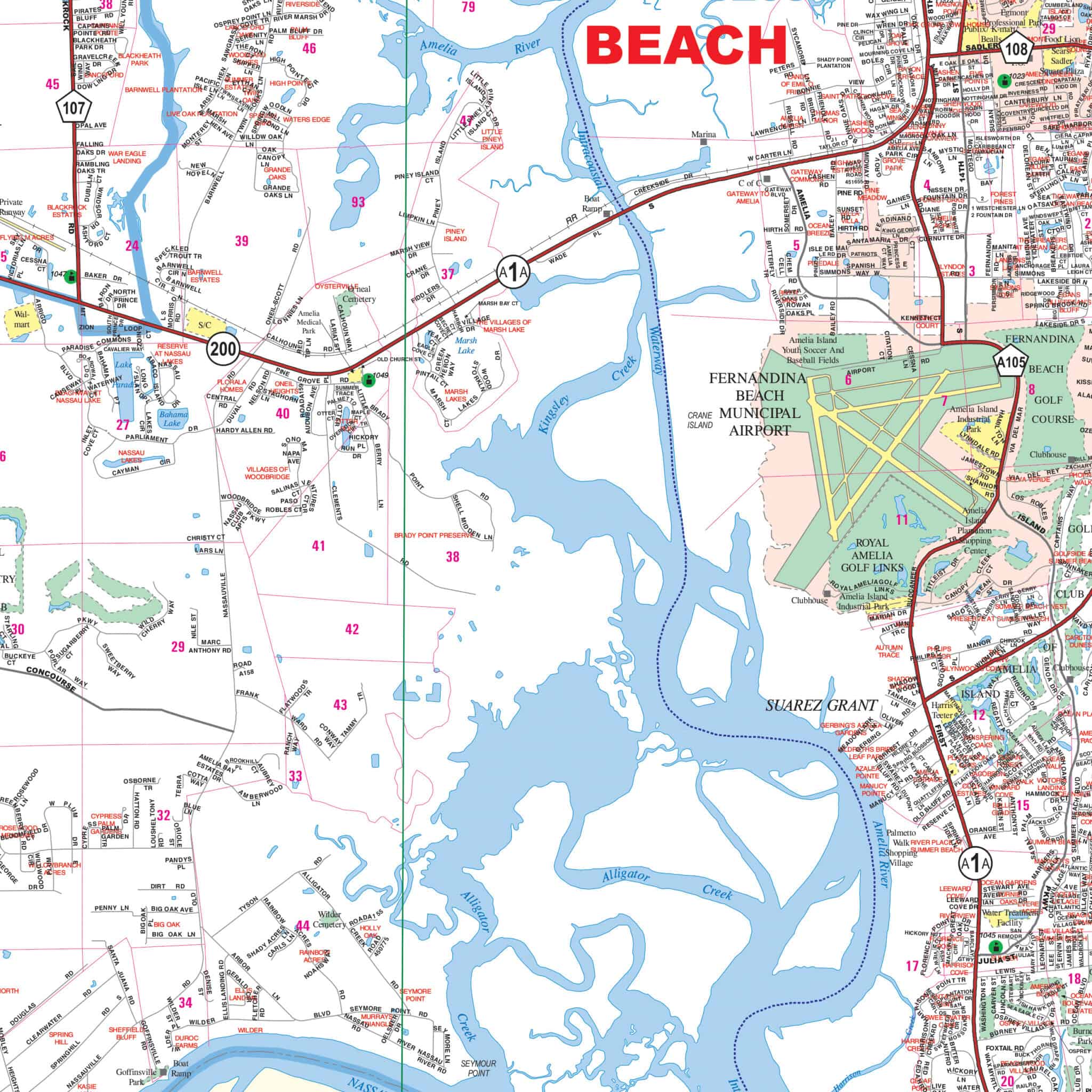 Nassau County, FL Wall Map by Kappa - The Map Shop