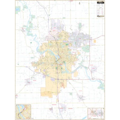 Cedar Rapids, IA Wall Map by Kappa - The Map Shop