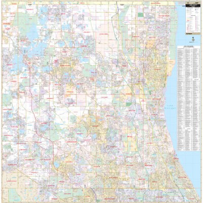 Lake County, IL Wall Map by Kappa - The Map Shop