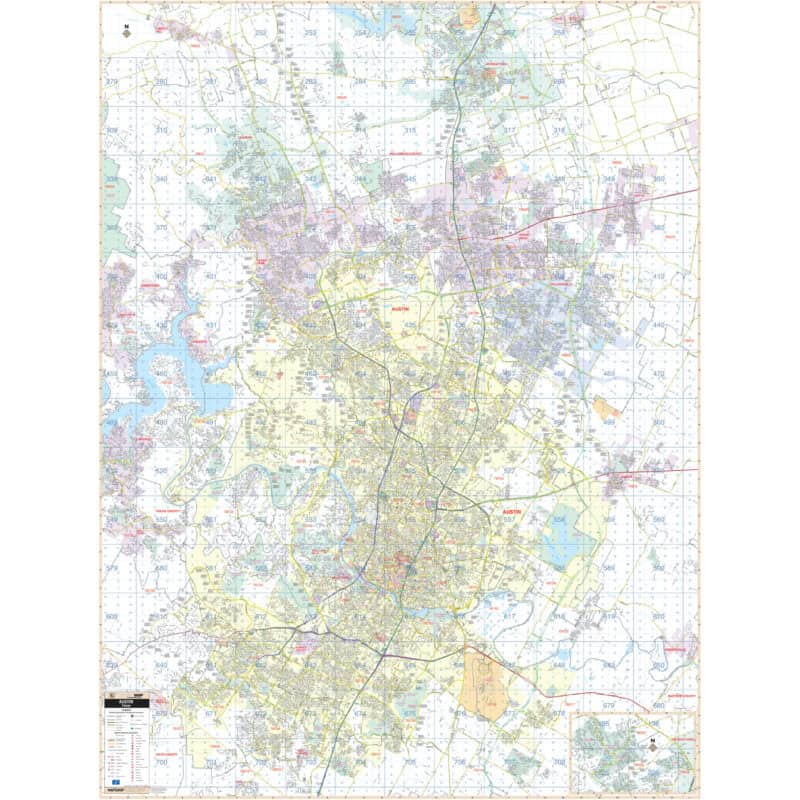 Austin, TX Wall Map by Kappa - The Map Shop