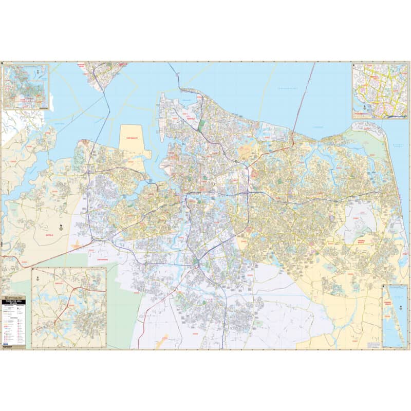 Tidewater, VA Wall Map by Kappa - The Map Shop