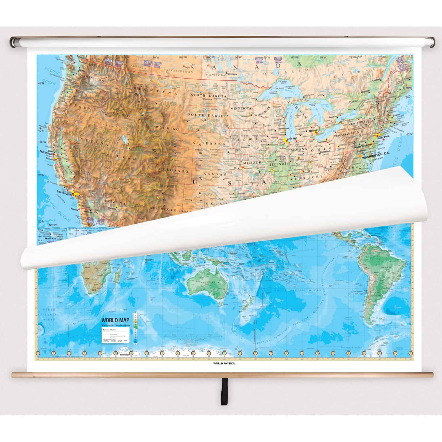 United States & World Advanced Physical Spring Roller Set w/Backboard ...
