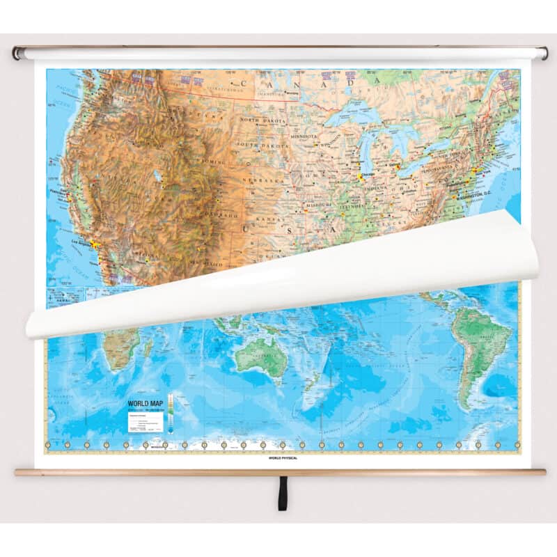 United States & World Advanced Physical Spring Roller Set w/Backboard ...