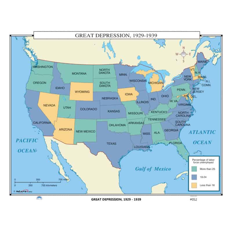 #052 Great Depression, 1929-1939 - The Map Shop