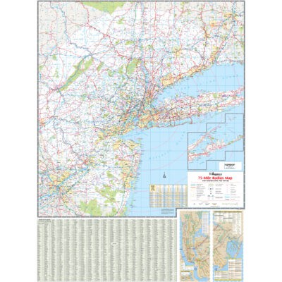 New York City 75-Mile Radius Regional Wall Map - Kappa