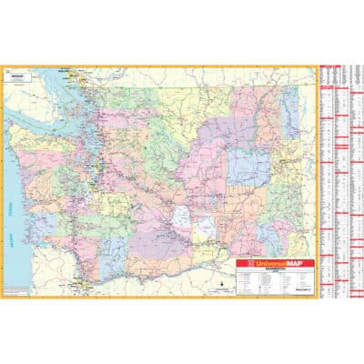 Washington State Wall Map by Kappa - The Map Shop