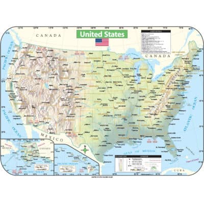 United States Shaded Relief Wall Map by Kappa - The Map Shop