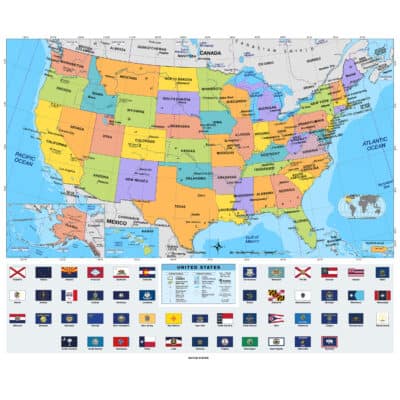 United States Primary Classroom Wall Map by BrightWay Educational - The ...