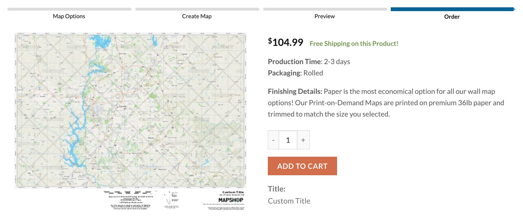 Custom USA Streets Map - The Map Shop